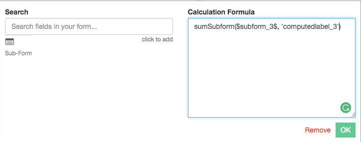 How Do I Sum Values Across Multiple Instances Of A Subform Fastfield Mobile Forms Help Center