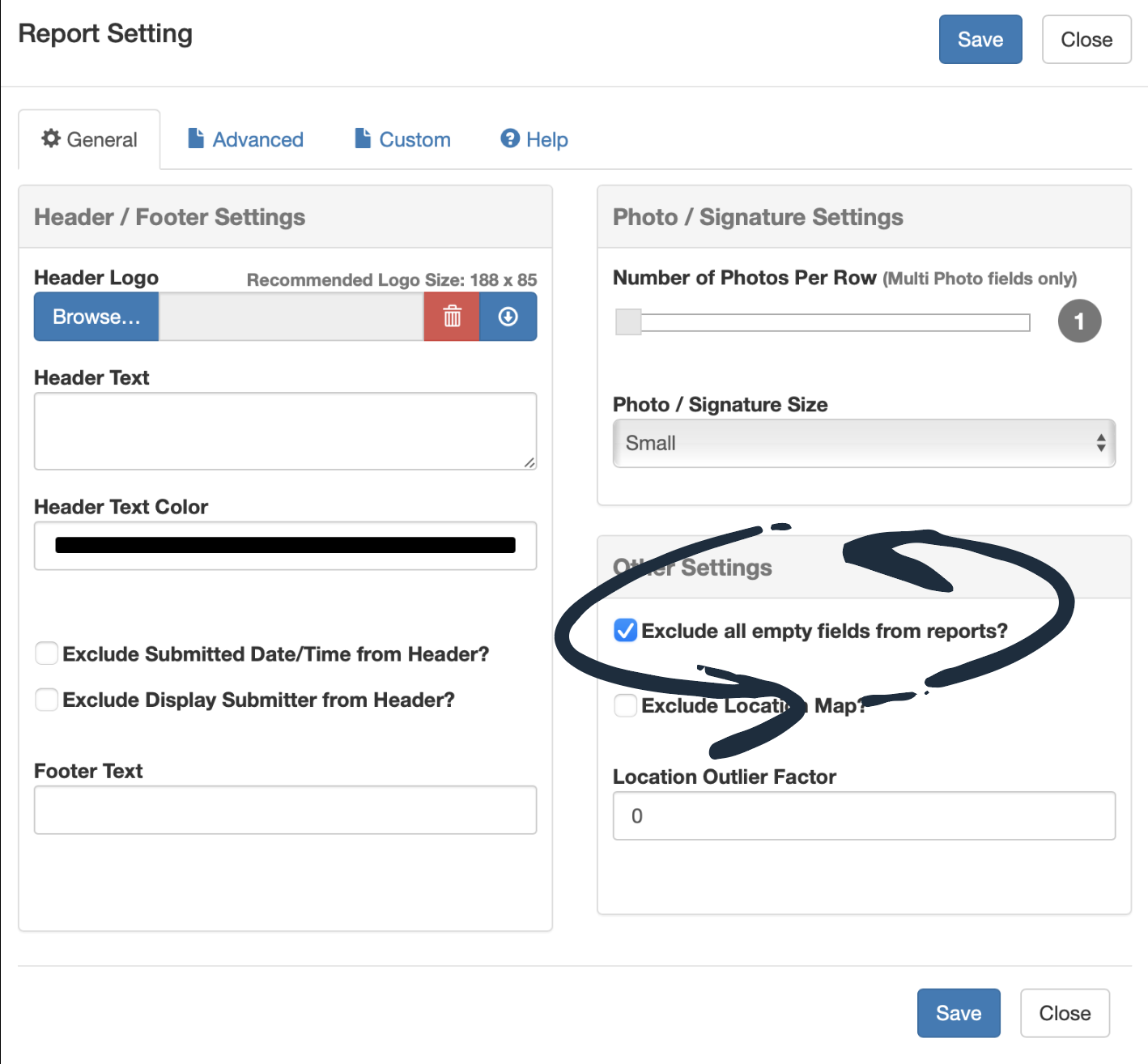 How can I hide blank fields on the generic PDF/Word Reports ...