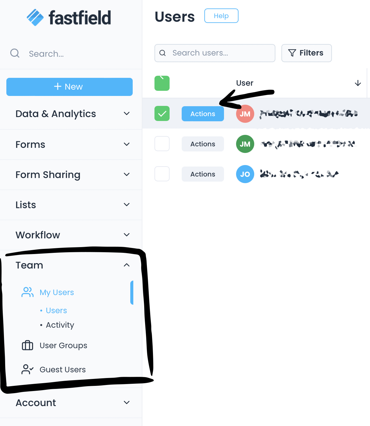 Deleting Users – FastField Mobile Forms Help Center