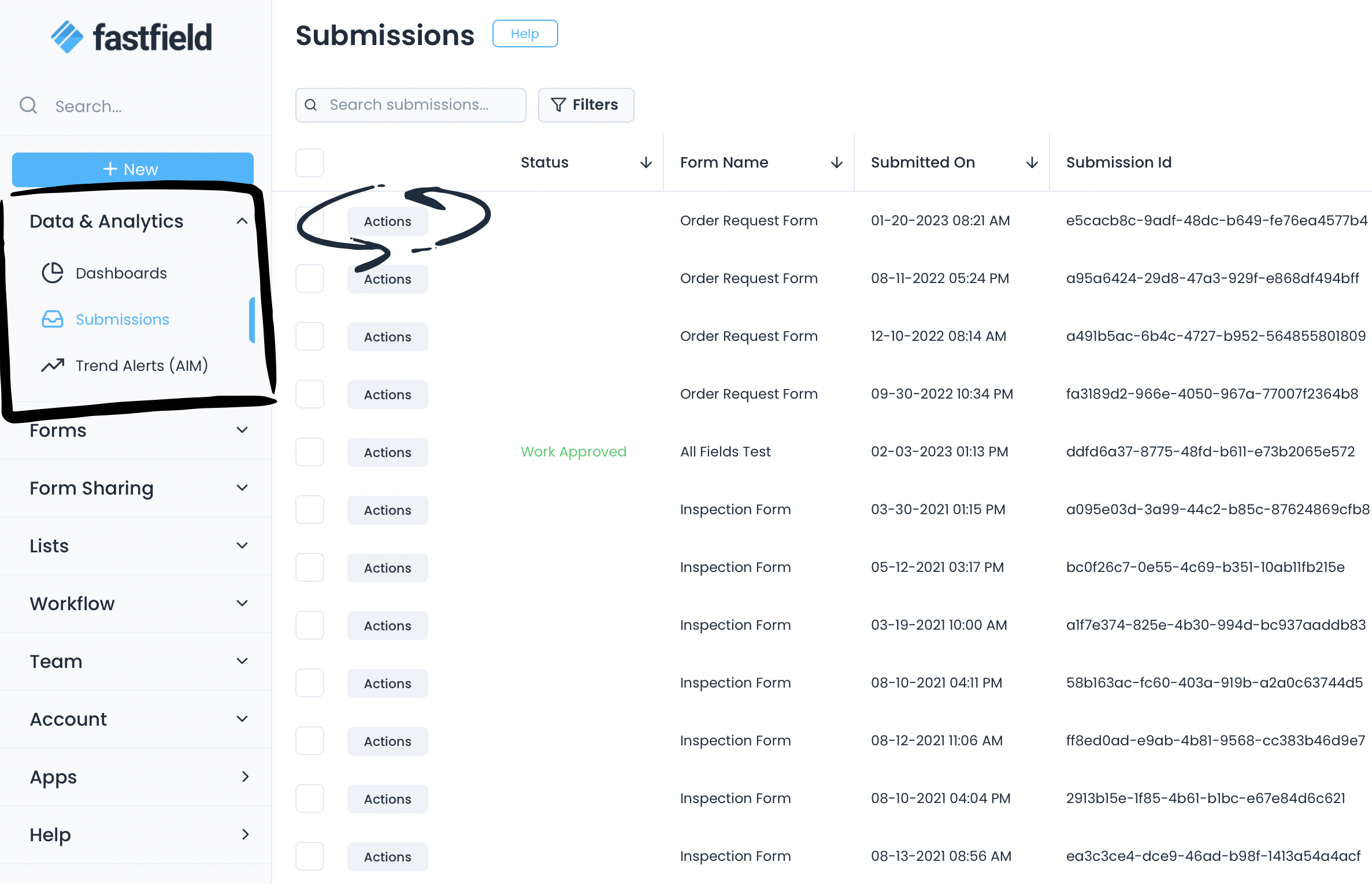 Downloading Submission Json Fastfield Mobile Forms Help Center 
