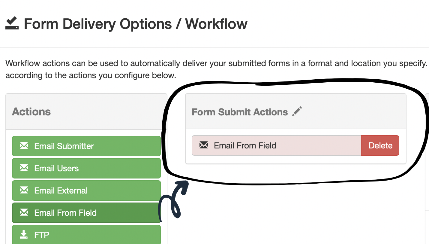 Workflow/Delivery Options - Email From Field (Action) – FastField ...