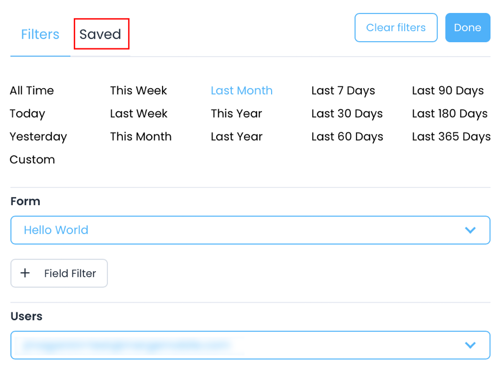 Form Filters – FastField Mobile Forms Help Center