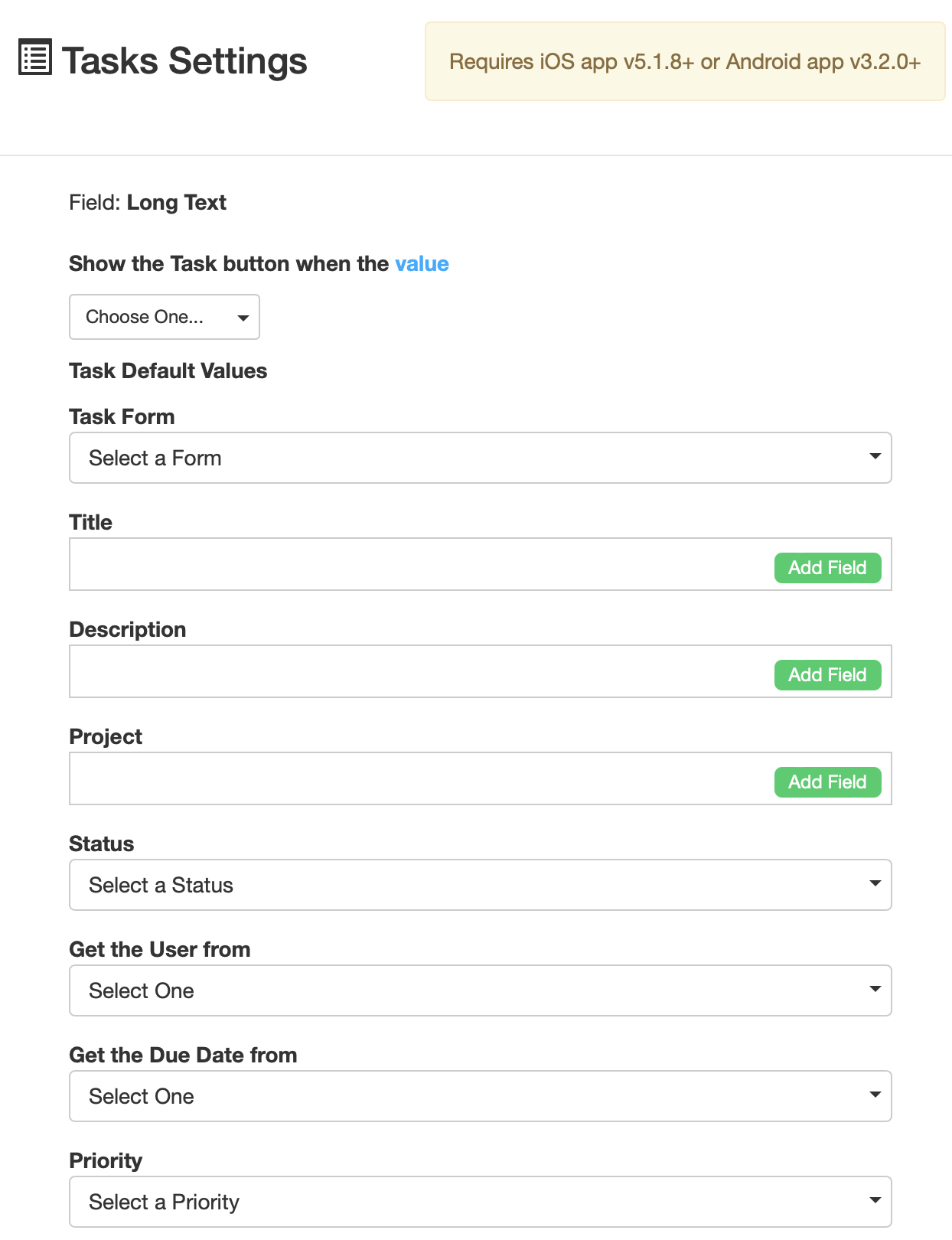 How To Enable Tasks For Specific Form Fields Fastfield Mobile Forms Help Center