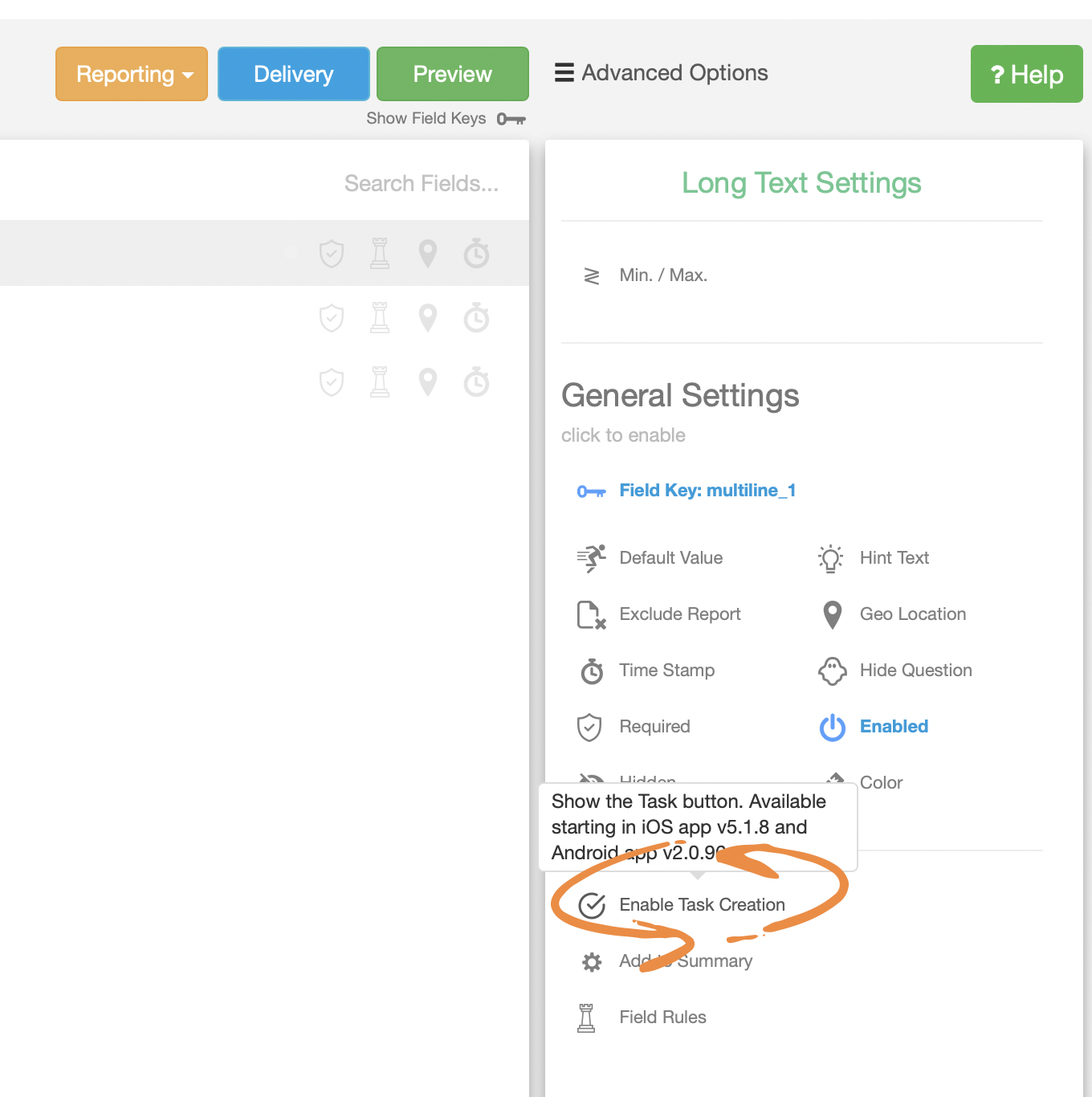 How to enable tasks for specific form fields – FastField Mobile Forms Help Center