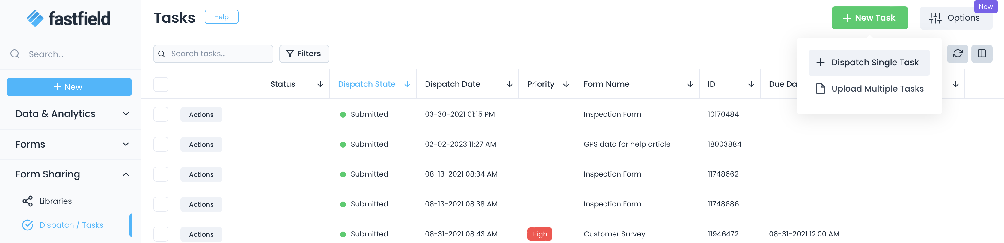 Dispatch a Single Task – FastField Mobile Forms Help Center