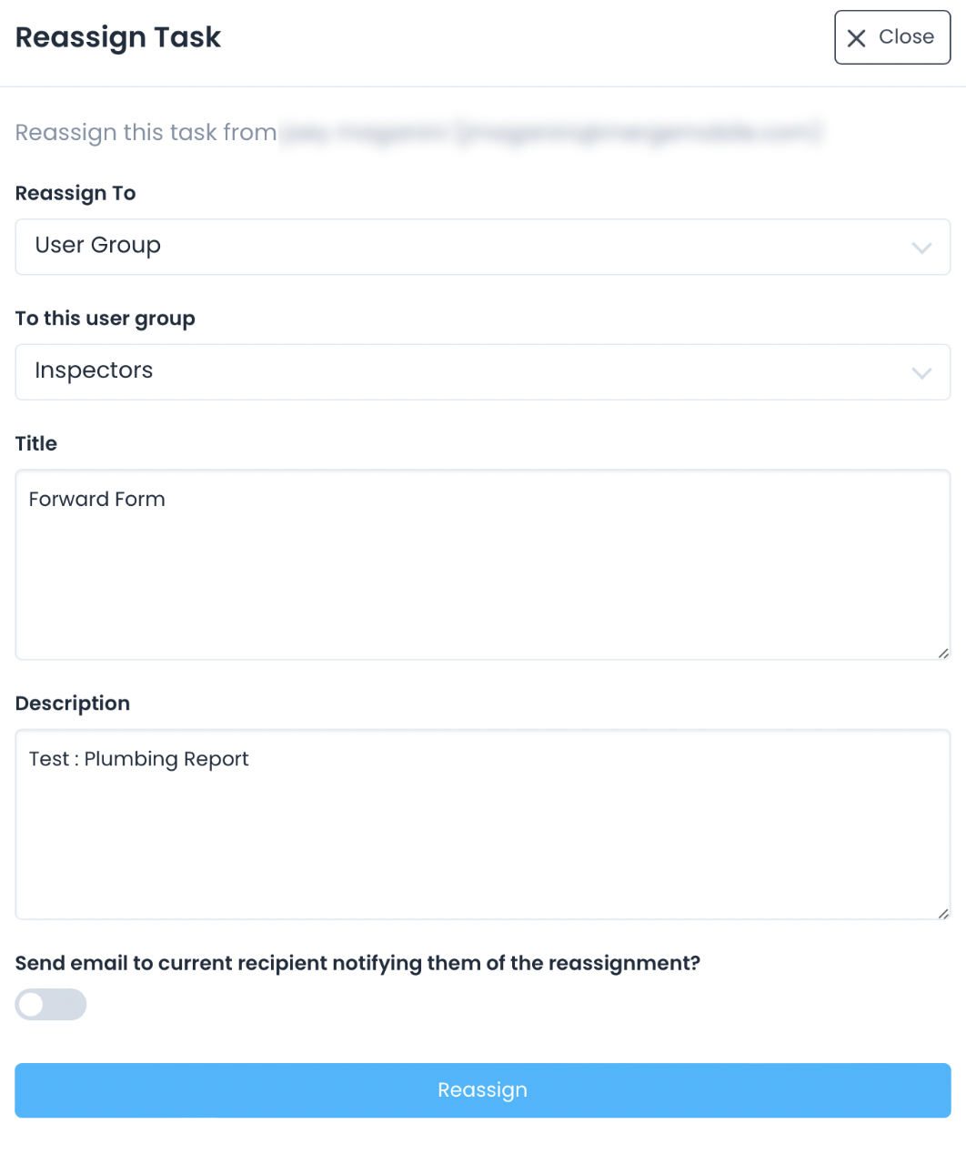 How To Reassign A Task Dispatch Fastfield Mobile Forms Help Center