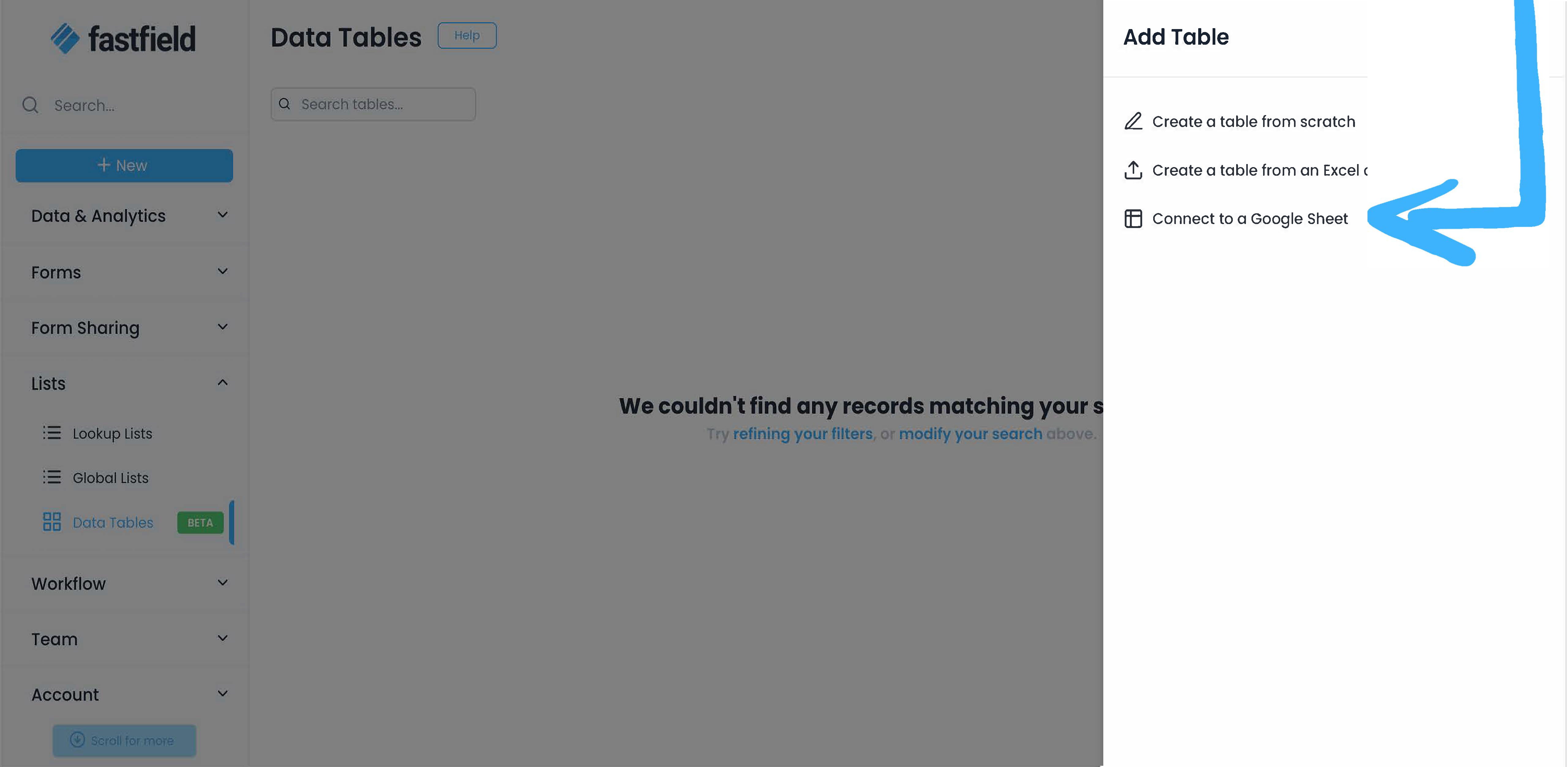 Data Tables – FastField Mobile Forms Help Center