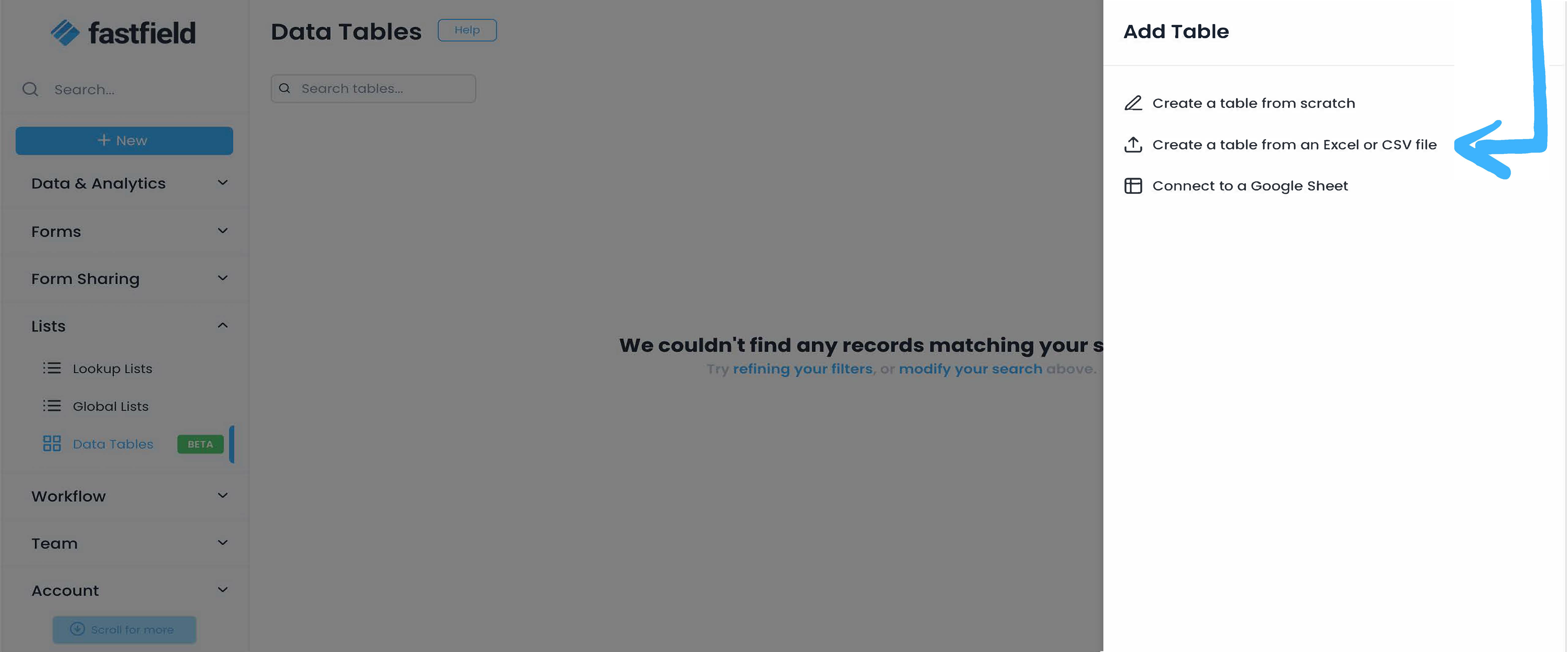 Data Tables – FastField Mobile Forms Help Center