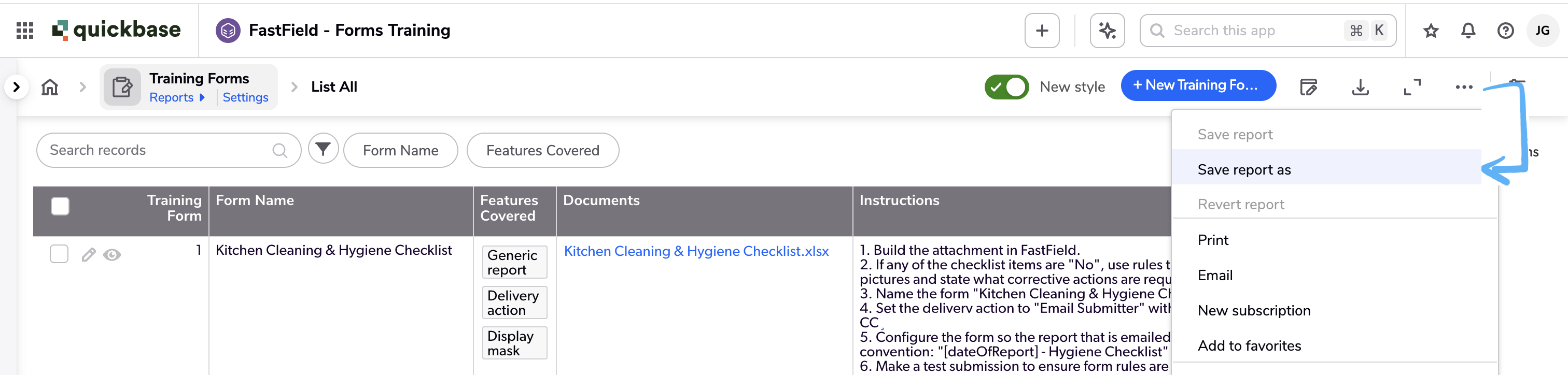Data Tables Filtering By Quickbase Records Fastfield Mobile Forms