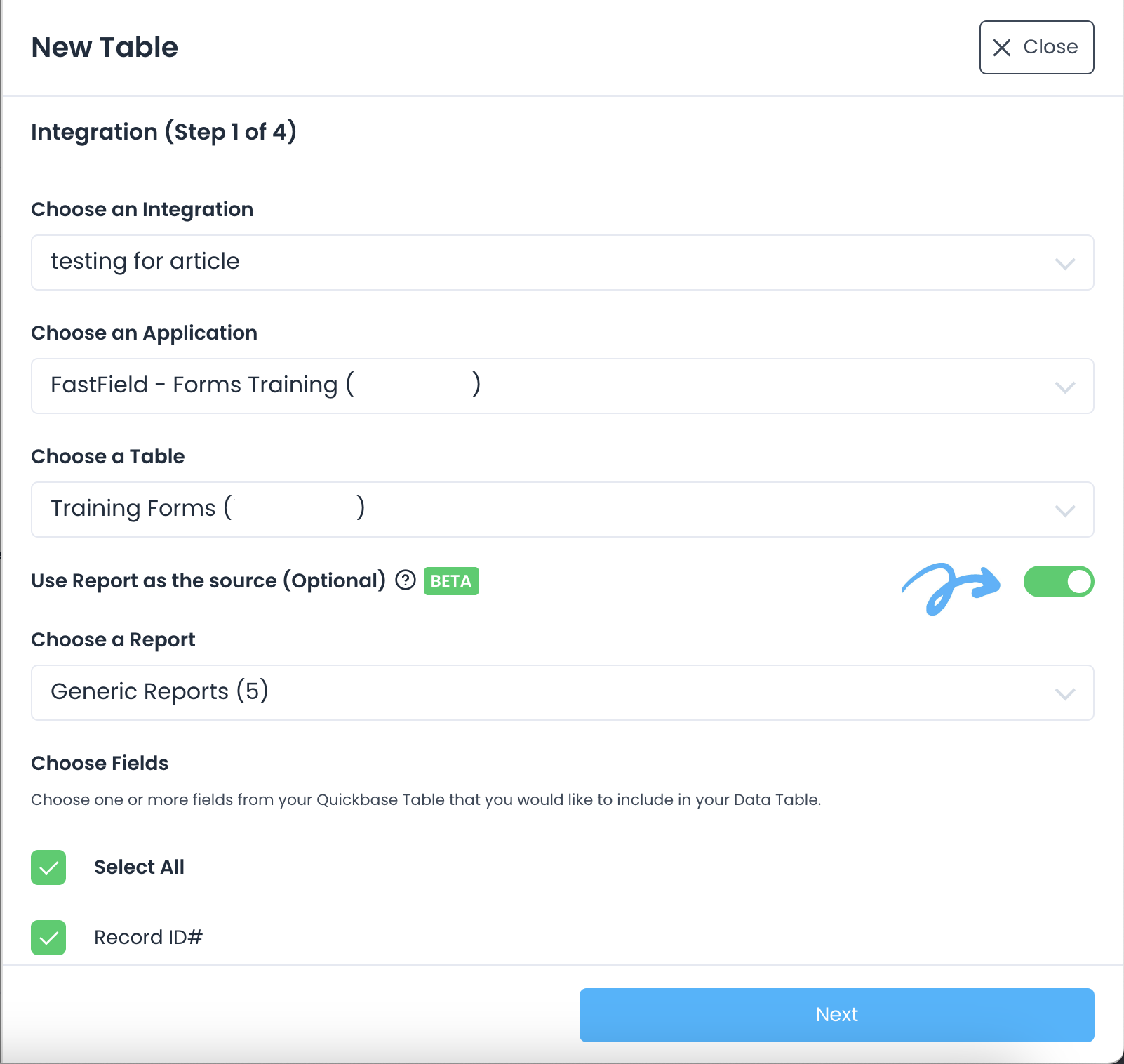 Data Tables: Filtering by Quickbase Records – FastField Mobile Forms Help Center